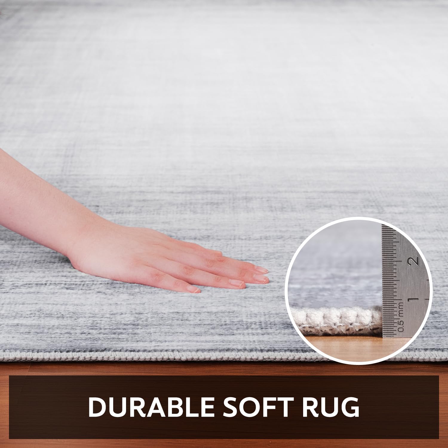 5x7 Area Rugs for Living Room, Machine Washable Non Slip Area Rug Modern Abstract Indoor Rug Carpet Ultra Soft Rugs for Bedroom Dining Room Playroom Bedside Office, Grey