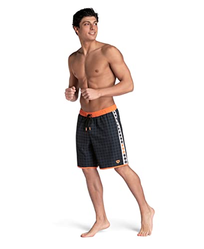Arena Men's Standard 50th Anniversary Beach Bermudas, Black Multi-Nespola-White