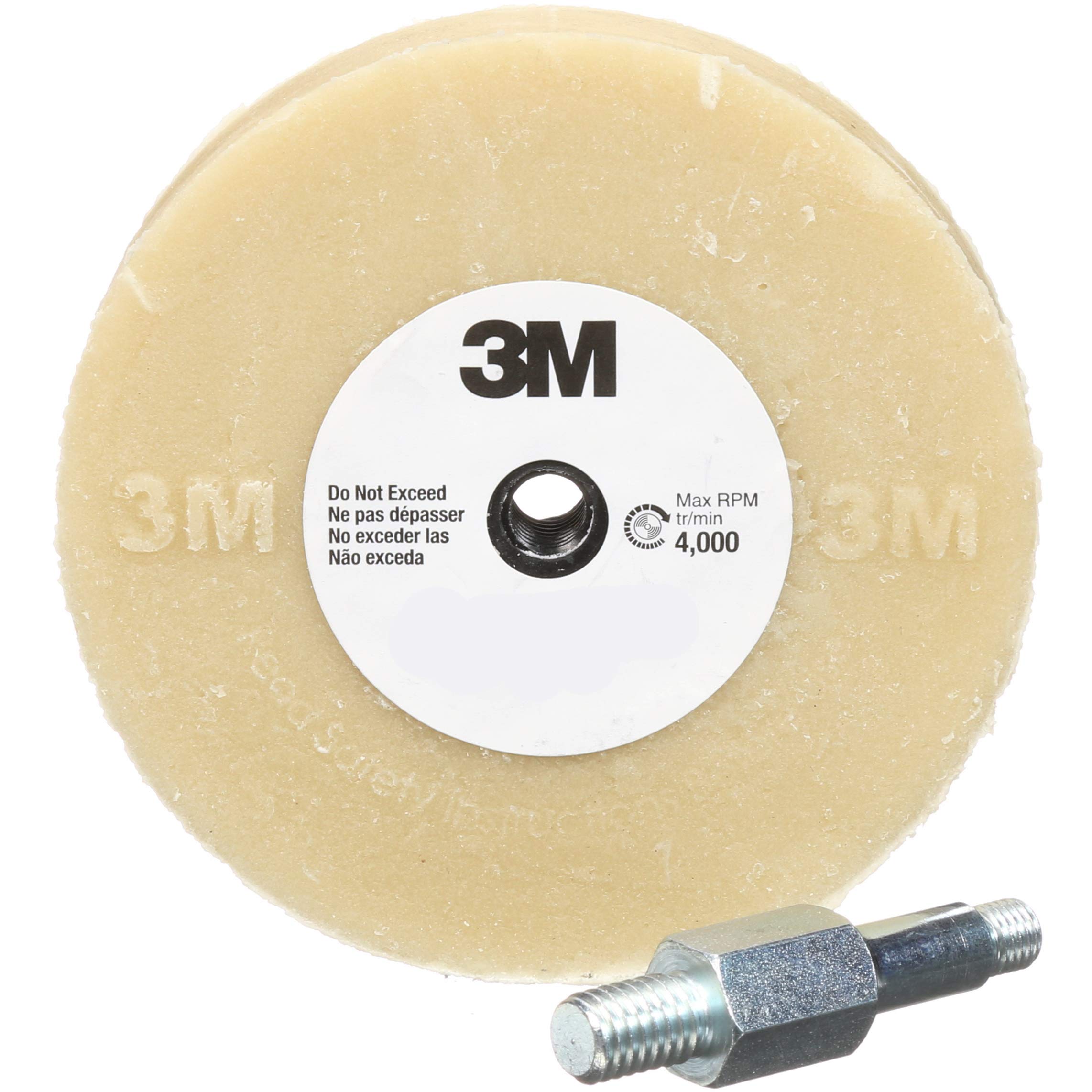 Cubitron 3M Stripe Off Wheel Adhesive Remover Eraser Wheel Removes Decals, Stripes, Vinyl, Tapes and Graphics 4β diameter x 5/8β thick 3/8-16 threaded mandrel 07498 Pack of 1