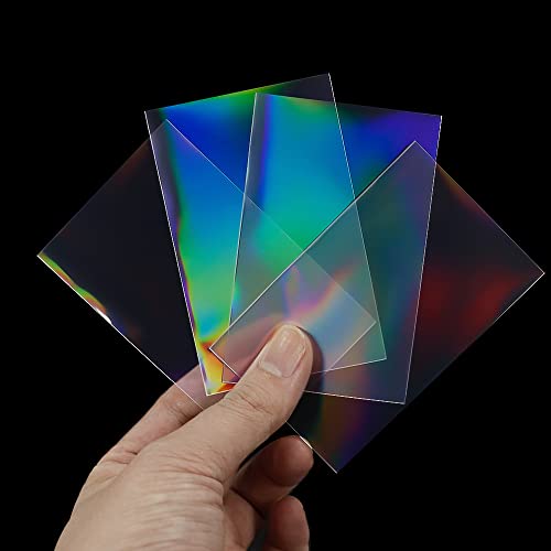 50Pcs Premium Kpop Photocard Sleeves Holographic Rainbow Effect, Perfect Fit Photo Card Protector Sleeves - Hologram & Clear Double-Sided Use