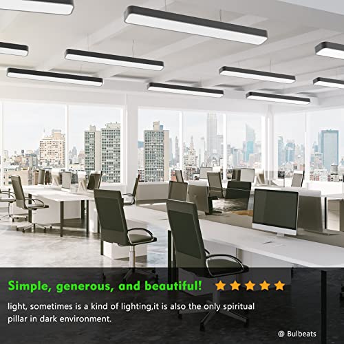 bulbeats 4FT 5β Flush Mount Light Fixture, 50W Linear Kitchen Ceiling Light Fixtures, 7000LM 5000K Led Wrap-Around Shop Lights for Garage Office, Fluorescent Light Replacement(4 Pack)