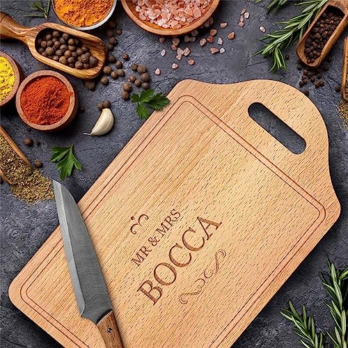 Maverton Engraved Cutting Board for couples - Personalized Chopping Desk for Wedding - Bamboo Butcher Block for newlyweds - Serving Tray for anniversary - Home Accessory - FAMILY