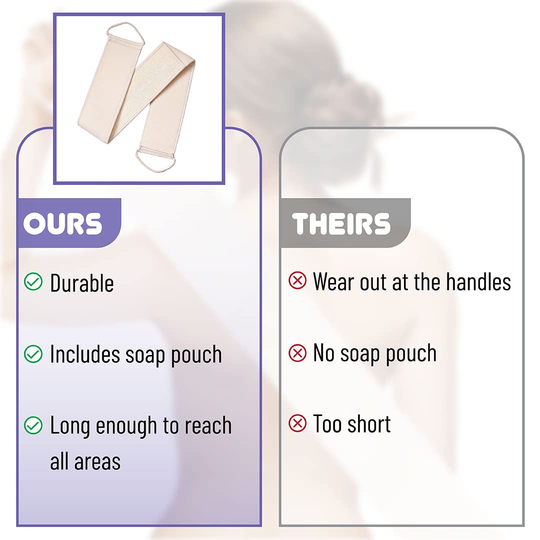 Slick- Exfoliating Loofah Back Scrubber for Shower, Back Scrubber, Loofah Back Scrubber, Shower Back Scrubber, Back Washer, Back Exfoliator, Exfoliating Back Scrubber, Back Cleaner for Shower