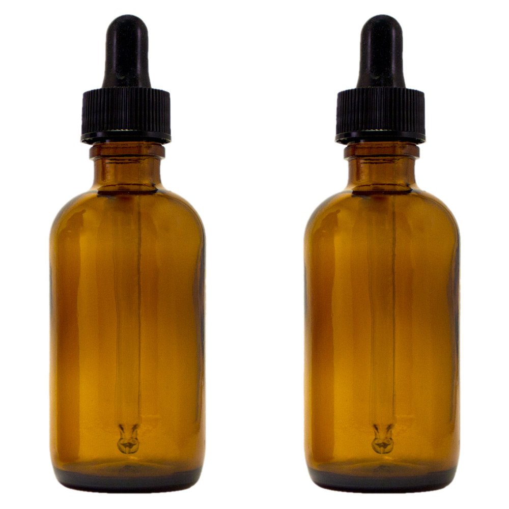 Eclectic Supply B37-24 Glass Bottles for Essential Oils with Glass Eye Dropper, 2 oz Capacity, Amber (Pack of 24)