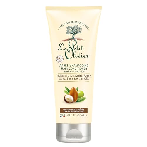 Le Petit Olivier Nutrition Hair Conditioner - Olive, Shea, Argan Oils - Detangles And Repairs - Enhances Softness And Elasticity Of The Hair - Suitable For Dry And Damaged Hair - 6.76 Oz
