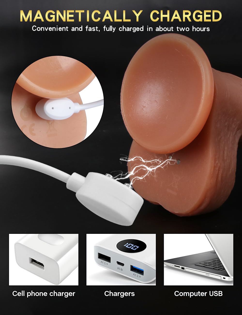 9.2 inches Hidden Packing Silicone Suction Cup Realistic Classic Dick Wand with Strong Suction Cups for Men and Women or Men's and Women's Games-13