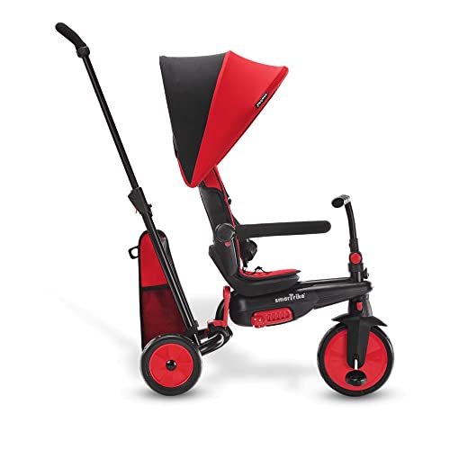 Smartrike - STR3 Multiple Steps 6 in 1 Foldable Child Tricycle with Certification Stroller for 1,2,3 Years, 5021533, Red