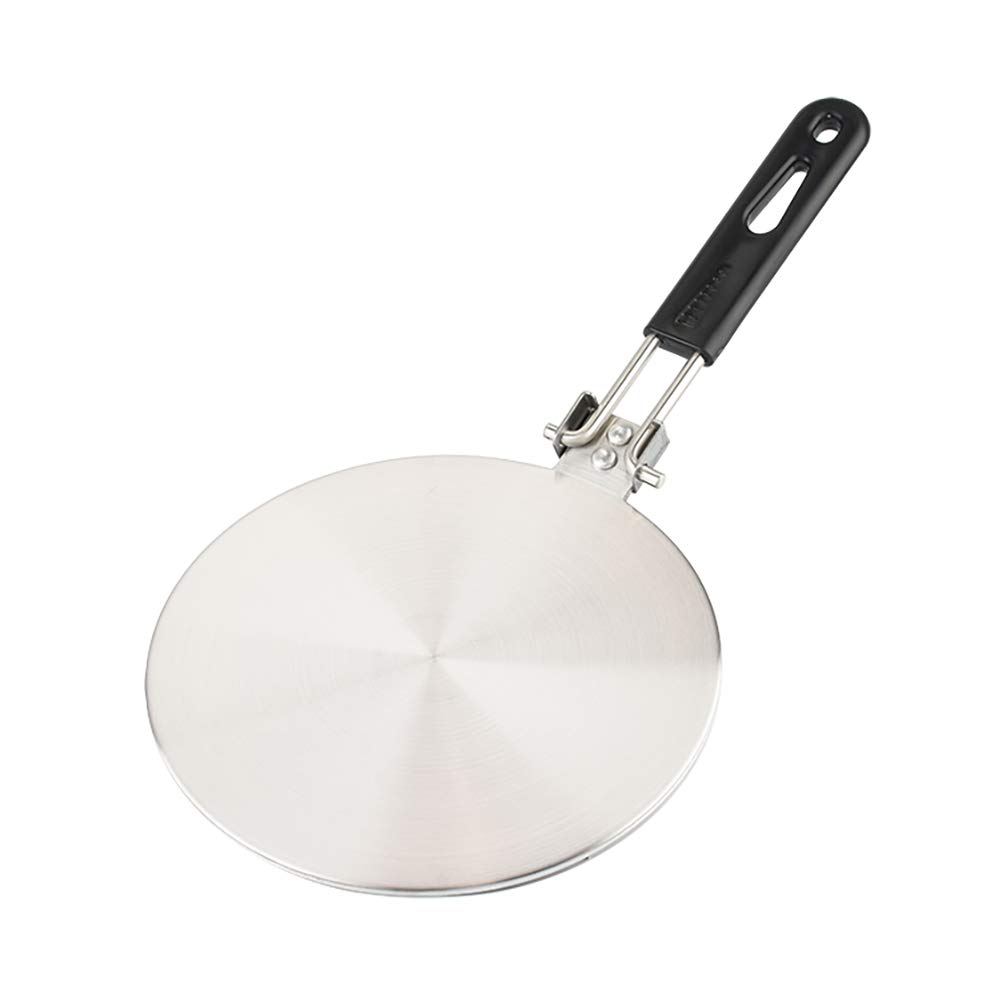 9.45inch Heat Diffuser Stainless Steel Induction Diffuser Plate with Foldable PP Handle, Induction Adapter Diffuser Converter Hob Simmer Ring Plate for Electric Gas Stove Glass Induction Cooktop