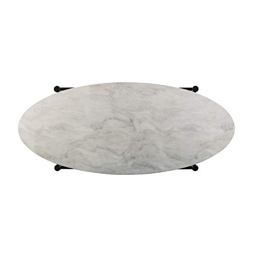 SEI Furniture Holly & Martin Relckin Faux Marble Coffee Table, White/Black/Natrural (CK1430)