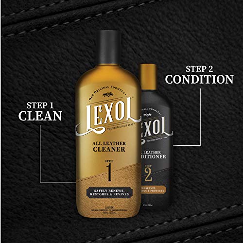 Lexol All Leather Cleaner (Step 1) by Lexol, Use on Furniture, Car Interior, Shoes, Handbags, Two-Step System, 16.9 Oz