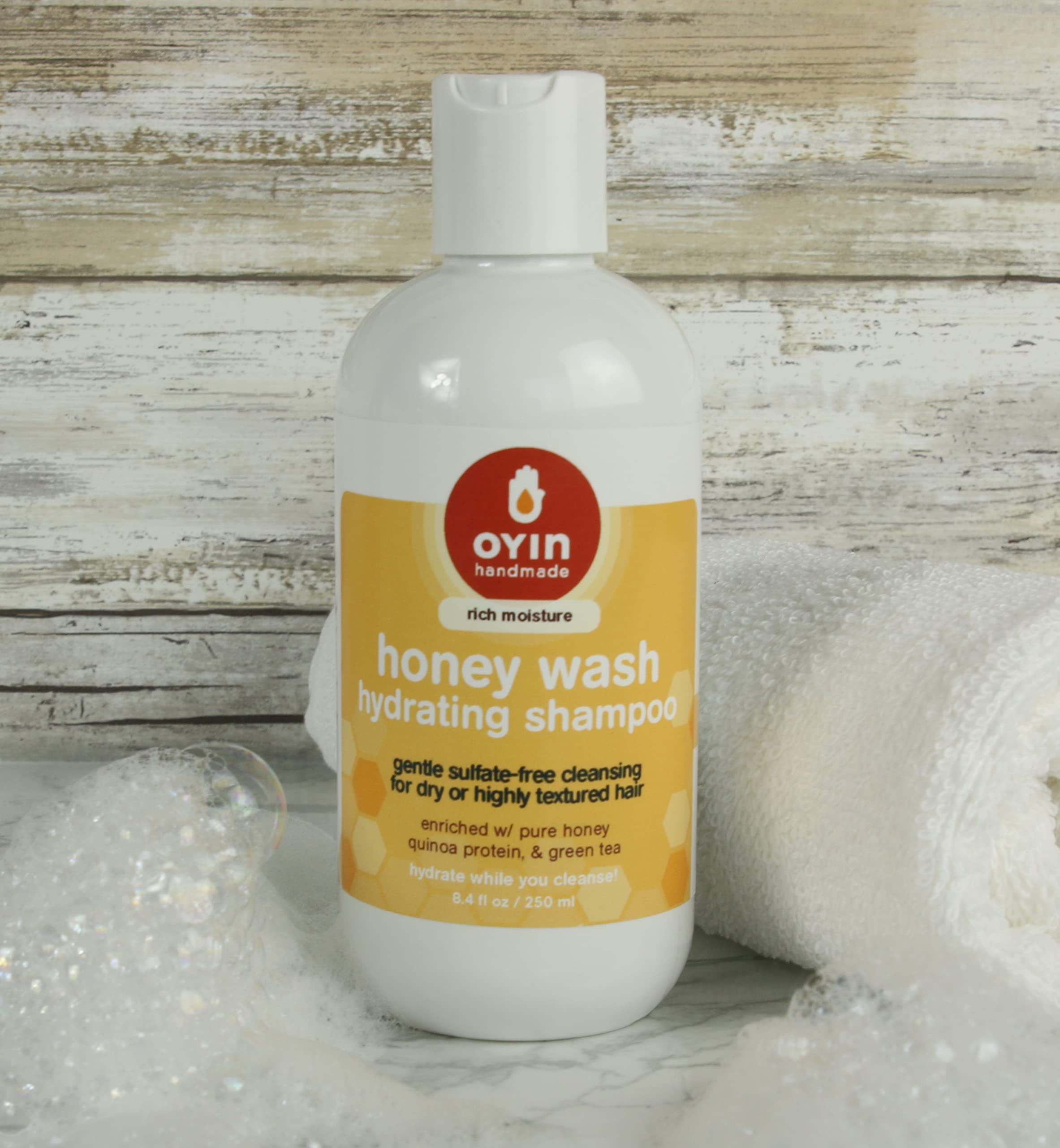 Oyin Handmade Honey Wash Hydrating Shampoo with Pure Honey | 8 oz