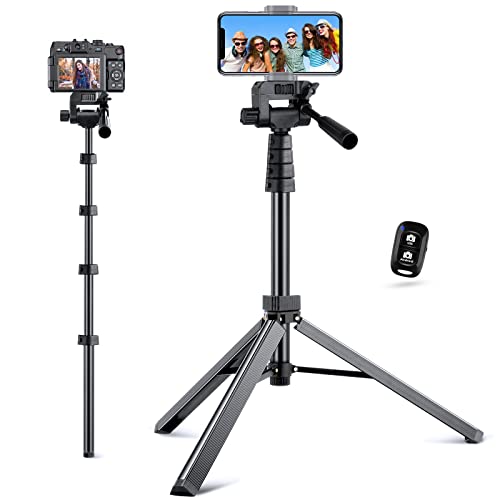 Aureday Selfie Stick Phone Tripod&Monopod, 67'' Detachable Cellphone Tripod Stand with 360° Rotatable Pan Head, Tripod for iPhone&Android Phone, Portable Phone Stand for Recording/Photography/Make-Up