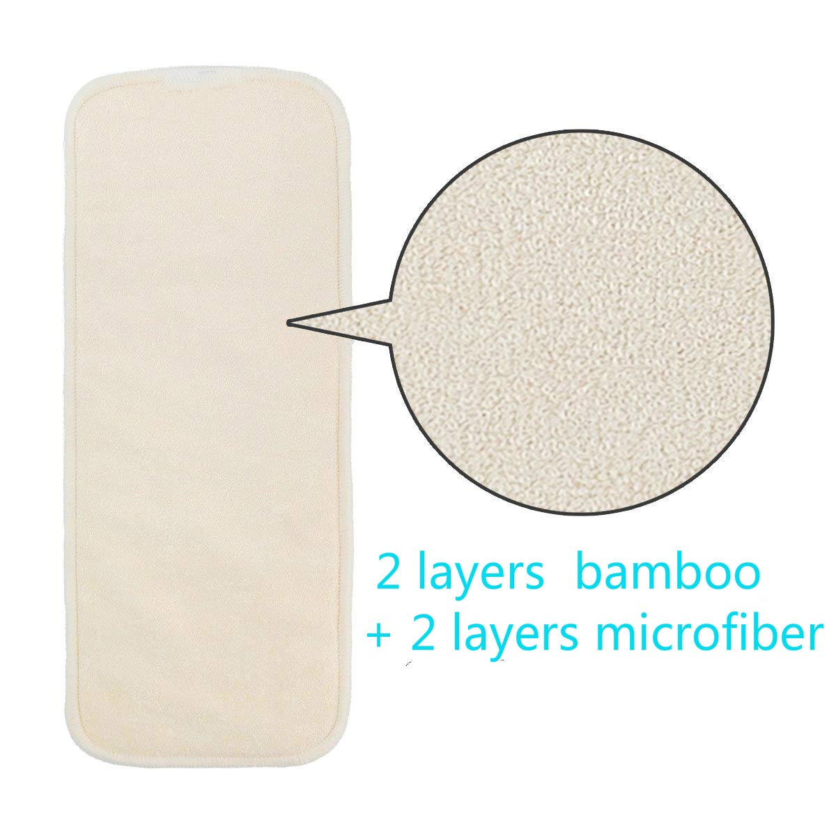 DoDo Bear Super Water Absorbent 12 PCS Natures Cloth Diaper Inserts,4 Layers Viscose from Bamboo Inserts