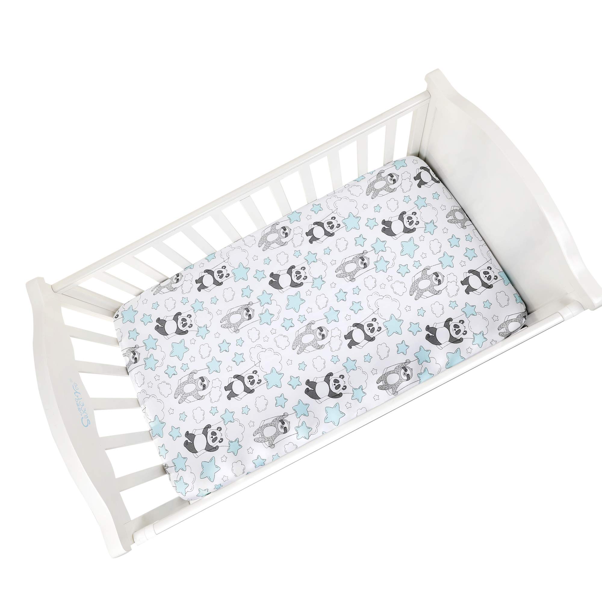 Organic Crib Sheets (2 Pack) - 100% Organic Jersey Cotton Fitted Crib Sheets for Standard Crib and Toddler Mattresses (Blue)