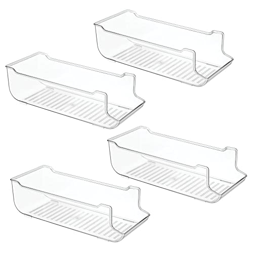 mDesign Large Plastic Pop/Soda Can Dispenser Storage Organizer Bin for Kitchen Pantry, Countertops, Cabinets, Refrigerator - Holds 9 Cans - BPA Free, Food Safe, 4 Pack - Clear
