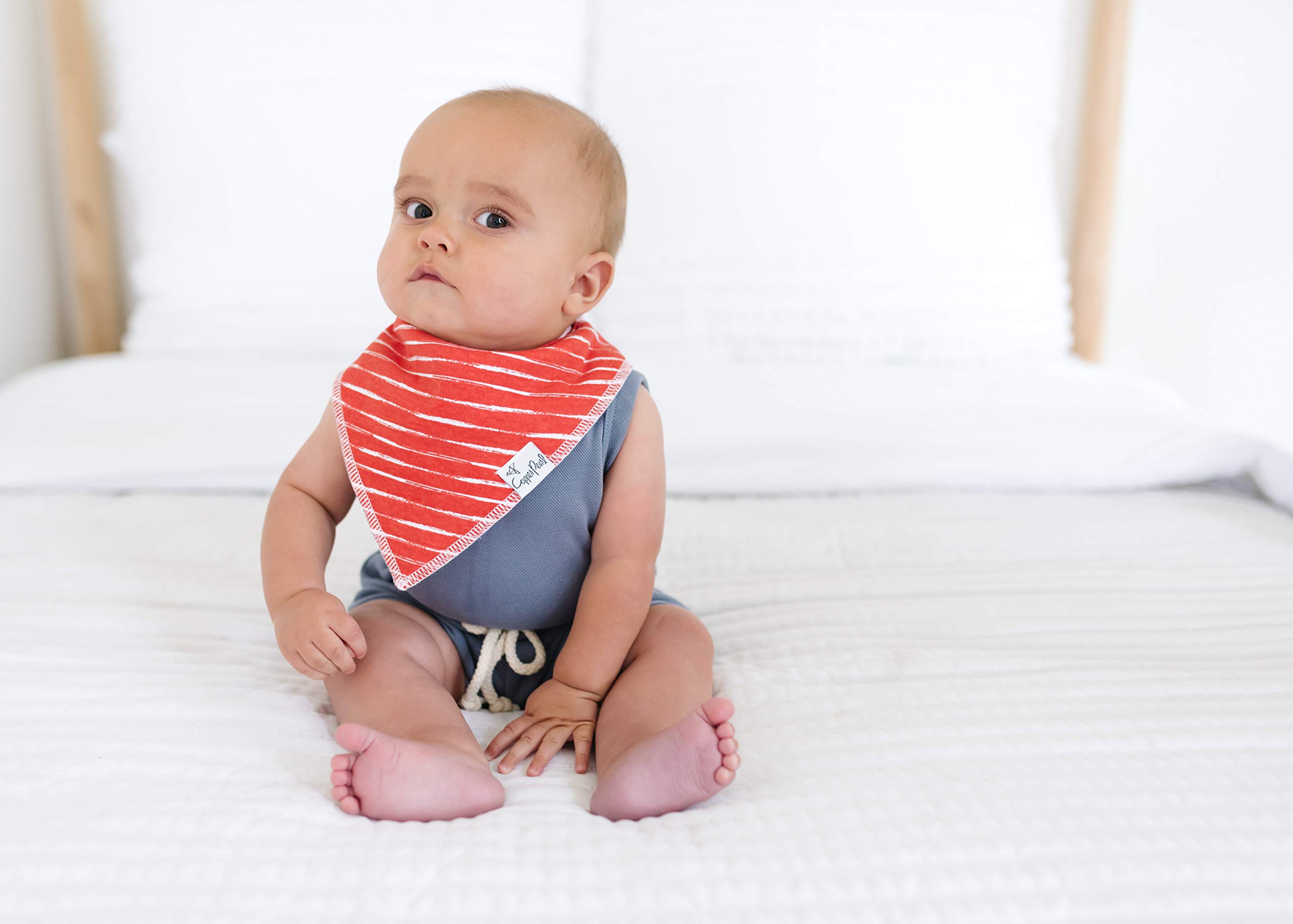 Copper Pearl Baby Bandana Drool Bibs for Drooling and Teething Gift Set 'Nautical' (Pack of 4)