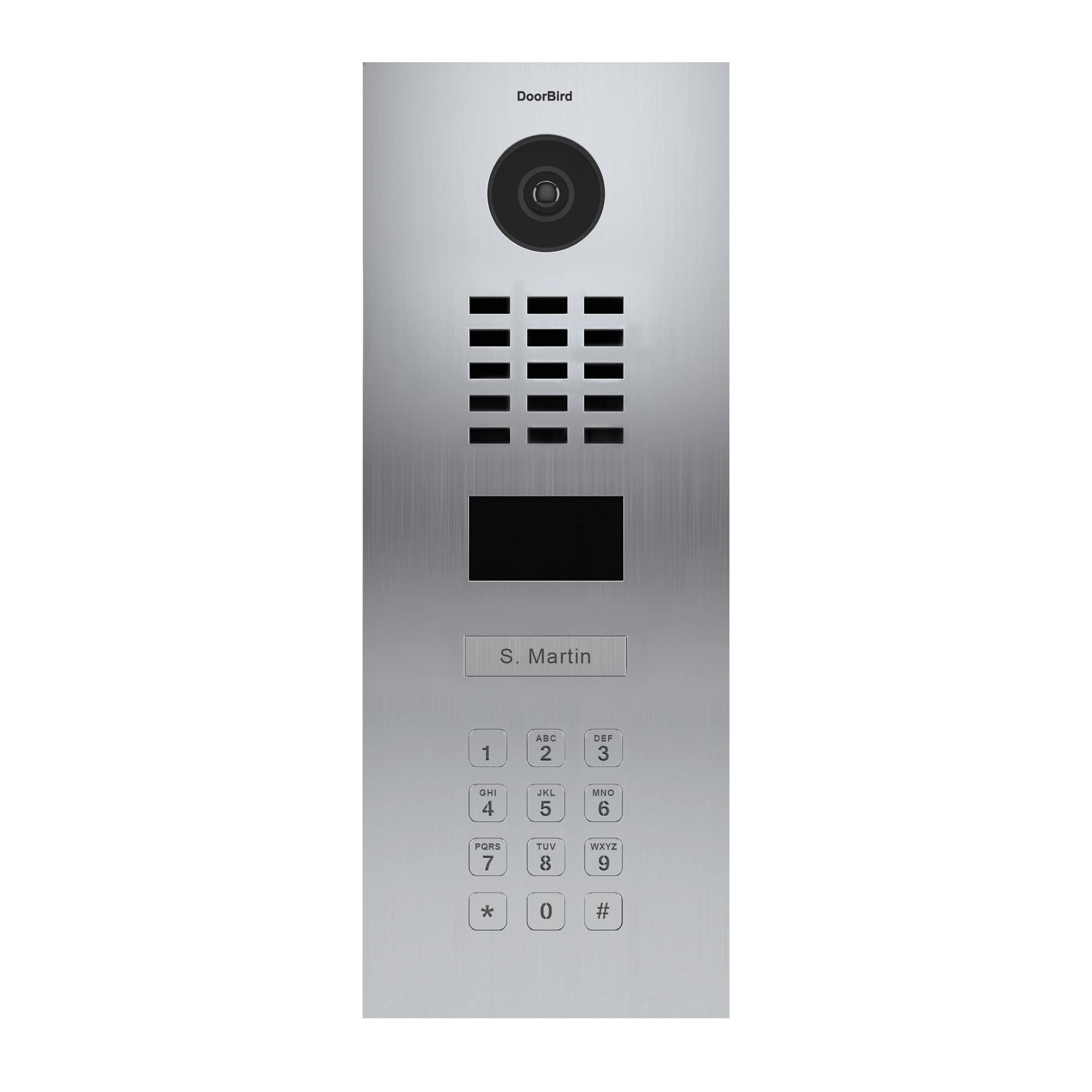 DoorBird IP Video Door Station D2101KV, Stainless Steel V4A Brushed - Salt-Water and Grinding dust Resistant - 1 Call Button- Keypad - POE Capable