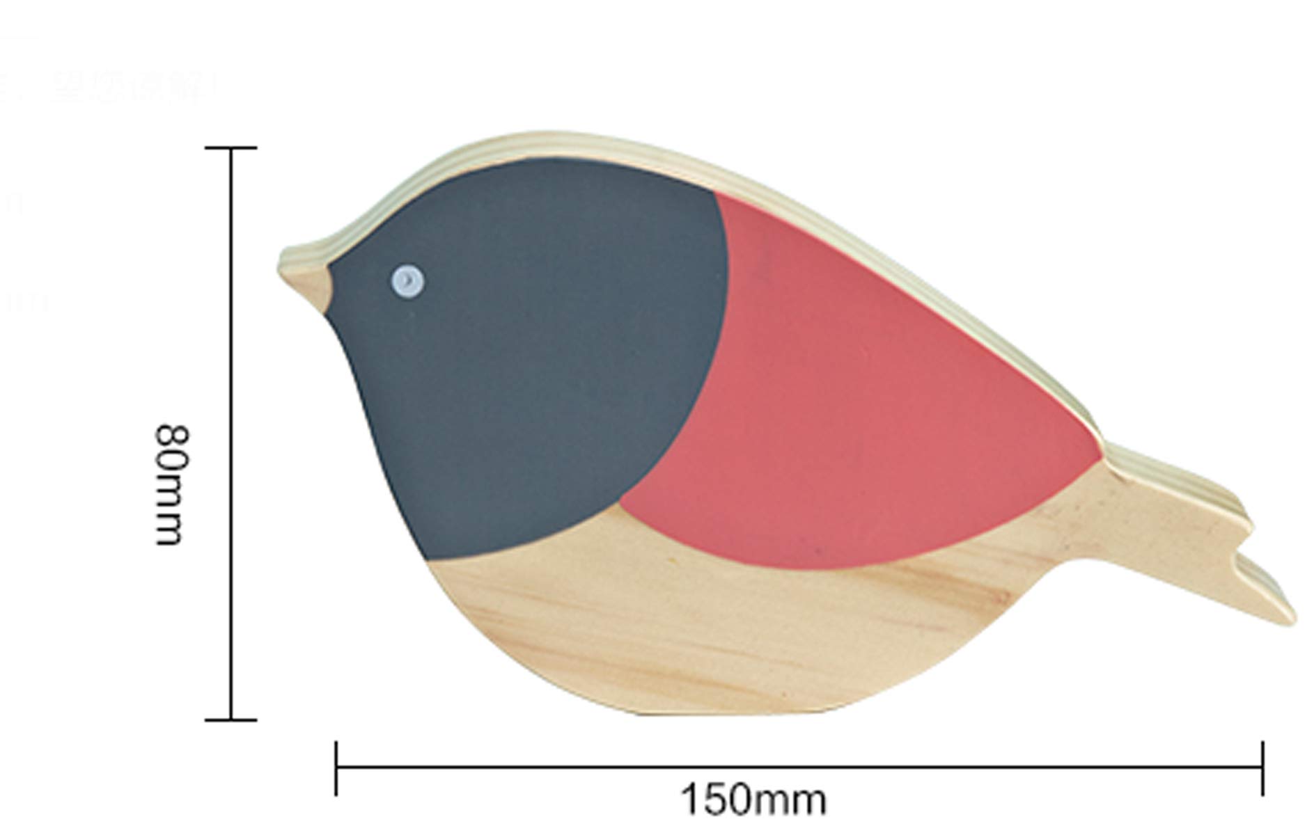 Wooden Bird Statue Sculpture Nursery Room Decor Red Bird Tabletop Figurine Home Decoration Handmade Premium Kids Gifts