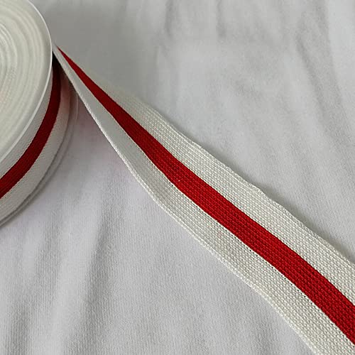 Thecookie Rib Knit Fabric Mercerized Cotton Webbing with Contrast Strip Rib Band for Garment Clothing Accessory DIY Colorful Sewing Accessories - Khaki Yellow bluel