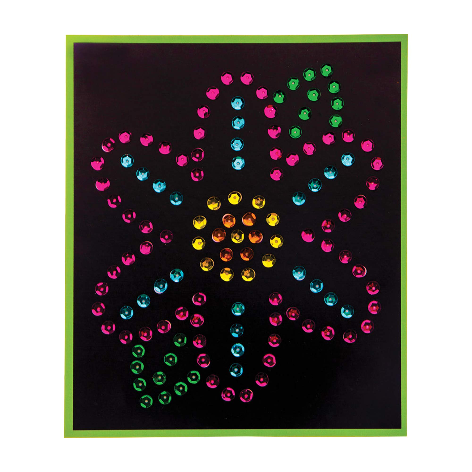 Baker Ross AT386 Flower Sequin Craft Pictures - Pack of 5, for Children to Decorate and Personalise Arts Projects, Ideal Groups, Home Crafting, Class Room Activities
