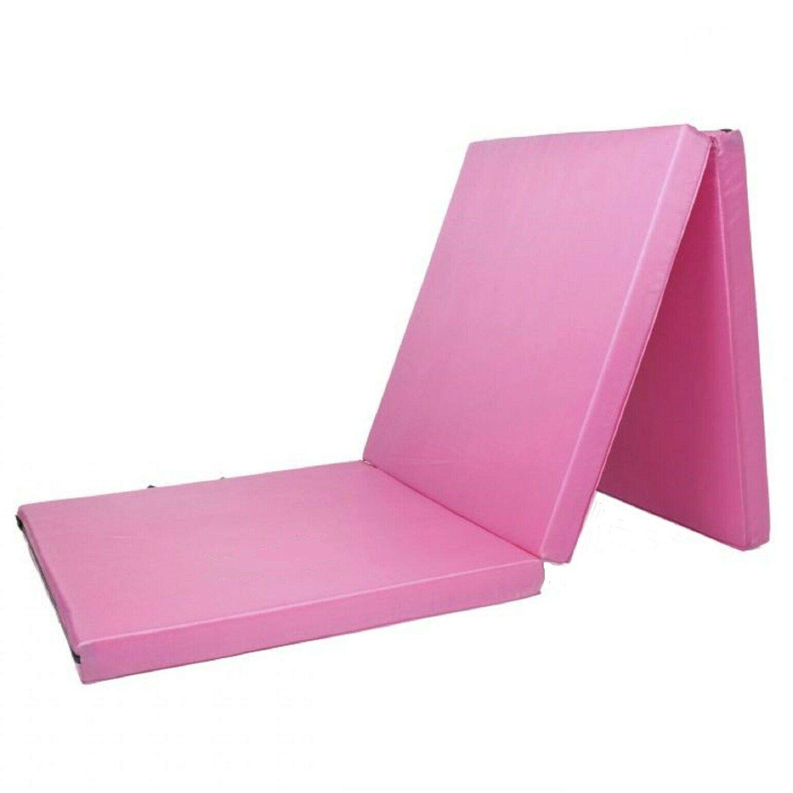 5 Star TD Gymnastics Mat 2x6 Tri-Fold 2" Thick Folding Exercise Tumble Mat with 2 Carrying Handles for Gymnastics, Yoga, Aerobics, Mixed Martial Arts, Home Gym Exercise Workout Mat Pink