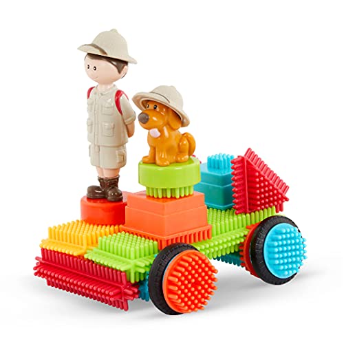 Battat- Bristle Blocks- STEM Interlocking Building Blocks- 85 pc Playset- Reusable Carry Case- Developmental Toys for Toddlers & Kids- Safari Adventure Carrying Case- 2 Years +