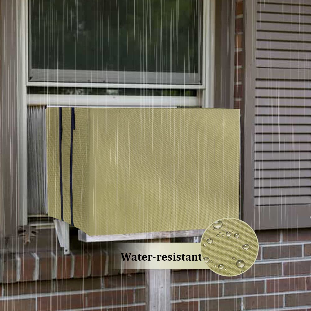 Capride Window Air Conditioner Cover for Outside Units Winter AC Unit Cover with Anti-Slip Adjustable Straps Waterproof 600D Ac Cover (25.5" W x 17" H x 21" D)