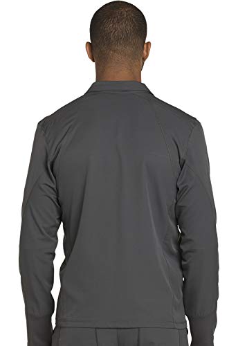 Dickies Dynamix Men Warm Up Scrubs Jacket Zip Front DK310, M, Pewter