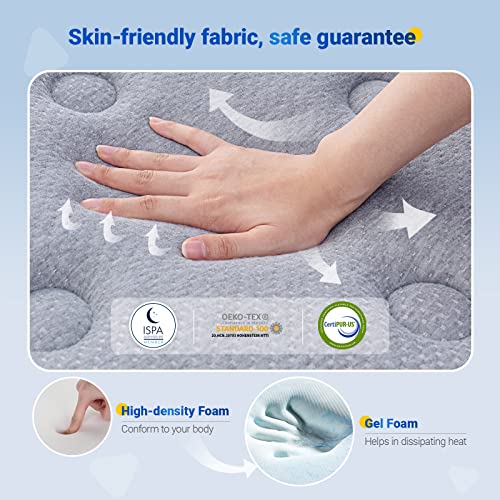 Avenco King Mattress, King Mattress in a Box, 12 Inch Hybrid Mattress King, Medium Firm, Pocket Innerspring for Motion Isolation, Bamboo Charcoal Memory Foam for Odor Reducing, CertiPUR-US