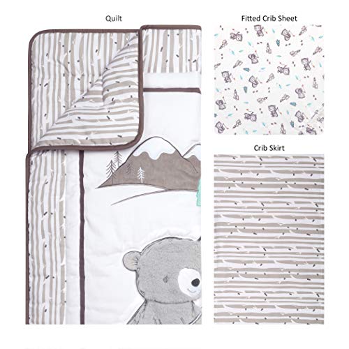 Trend Lab Gone Fishing 3 Piece Crib Bedding Set, Gender-Neutral Color Palette, Includes Quilt, Fitted Crib Sheet and Skirt