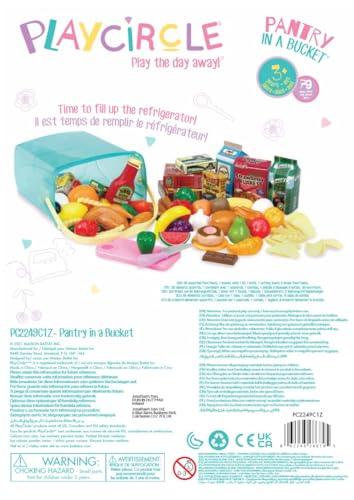 Battat- Play Circle- Play Food – Kitchen Toys – Grocery Store- Pretend Play- Pantry In A Bucket- 3 years + (79 Pcs)
