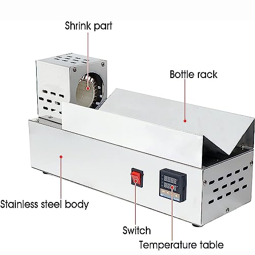 Commercial Capsule Bottle Cap Heat Shrinkable Machine, 600W Electric Capsule Shrinking Machine with Digital Display, for Max Diameter 80mm PVC Capsules, for PVC/PP etc.