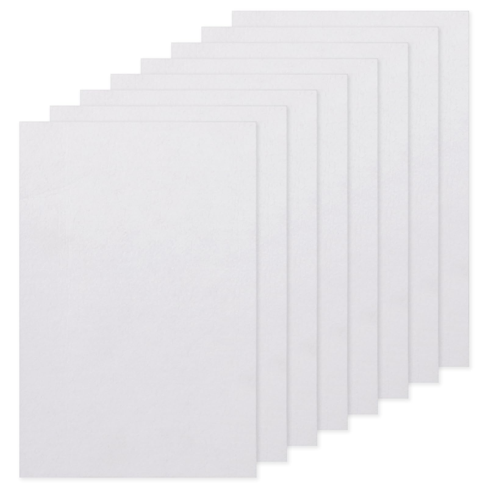 8PCS Felt Sheets for Crafts 2mm Thick White Stiff Felt 8"x12" Hard Large Thin Felt Fabric DIY Projects Supplies for DIY Hobby Sewing Crafting Cushion Decoration Gift Wrapping