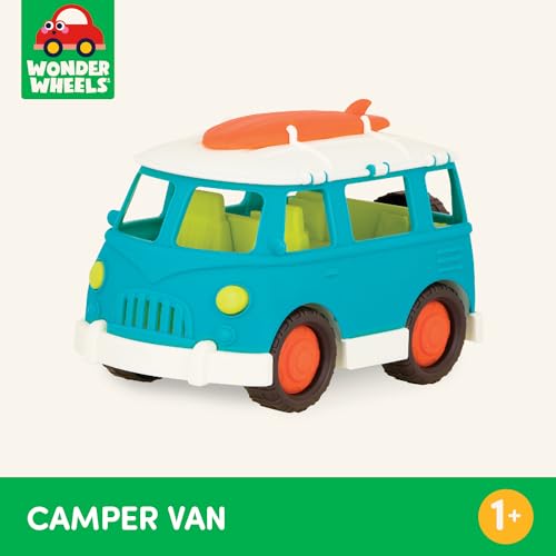Battat- Wonder Wheels - Blue Toy Camper Van β Toy Rv For Kids, Toddlers β Realistic Details- Recyclable Materials- Camper Van- 1 Year +