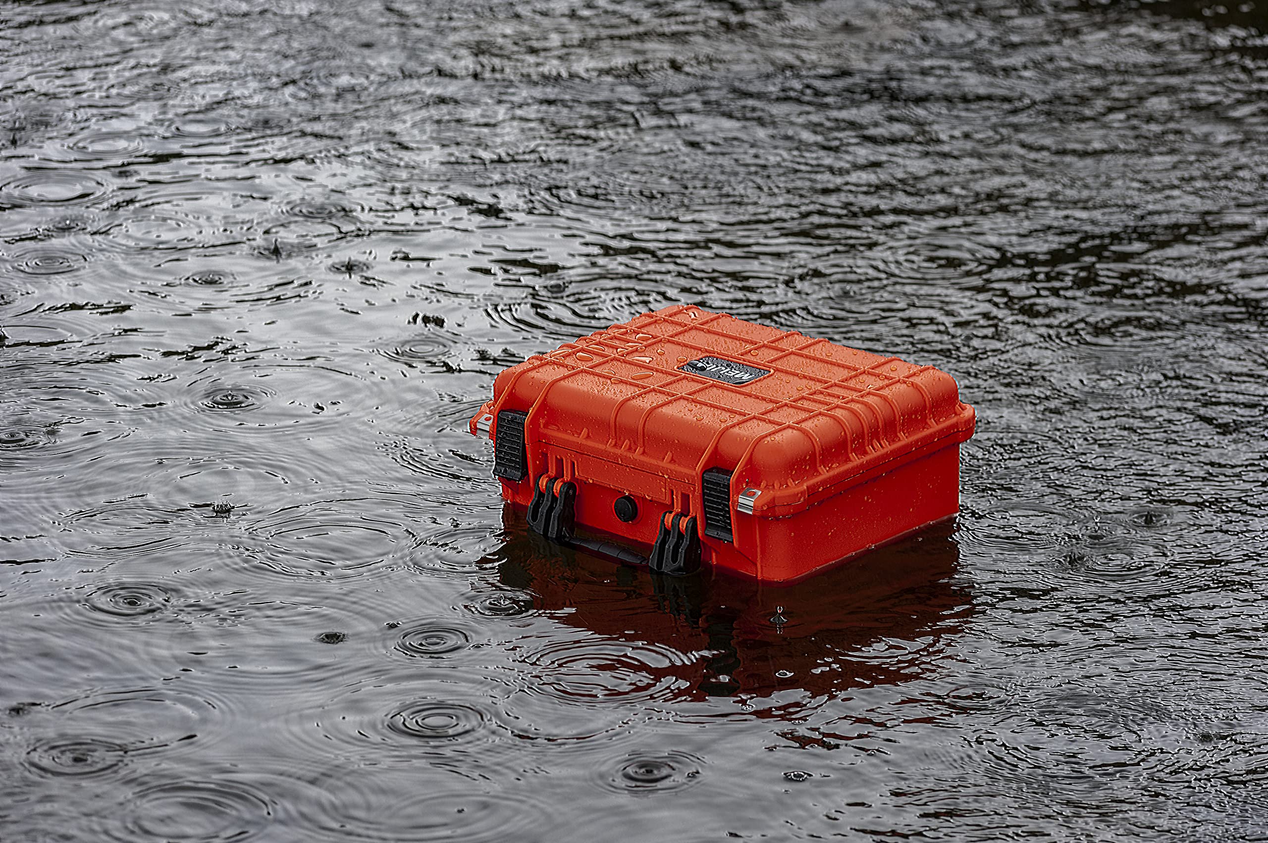 MEIJIA Portable All Weather Waterproof Camera Case with Customizable Fit Foam,Fit Use of Drones, Camera, Equipments, Pistols,15.98x12.99x6.85inches(Orange)