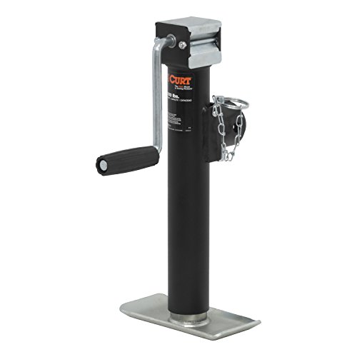 CURT 28321 Weld-On Pipe-Mount Swivel Trailer Jack, 2,000 lbs. 10 Inches Vertical Travel, black