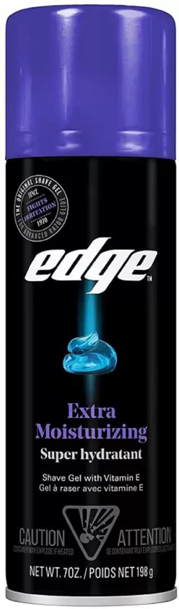 Edge Extra Moisturizing Shave Gel for Men, 7 Ounce