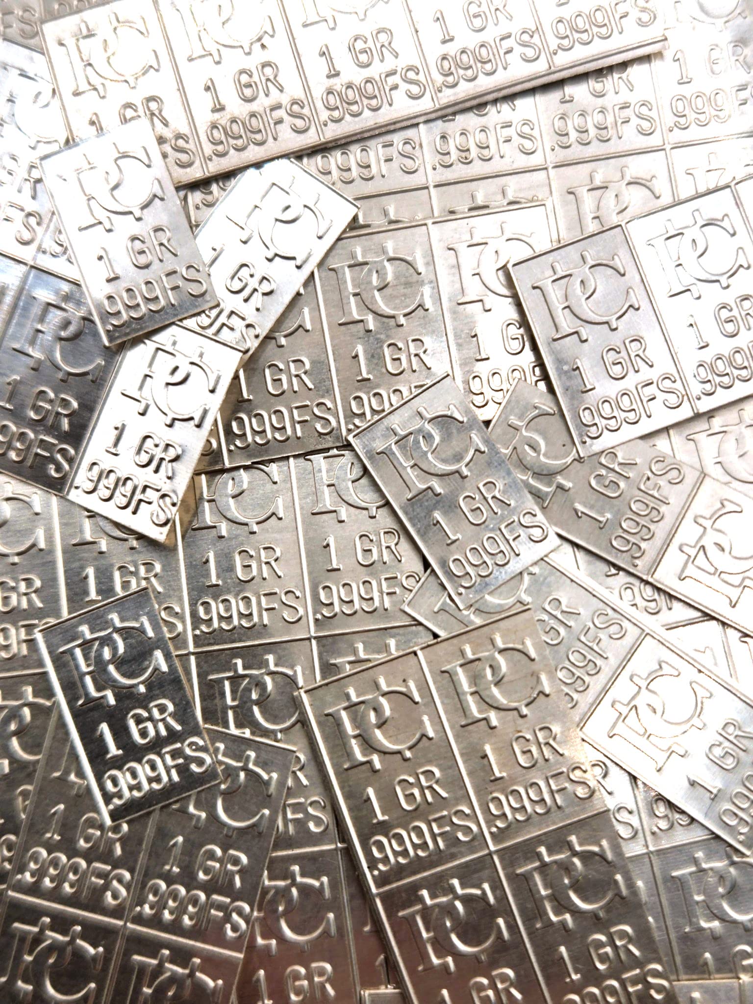6 One Gram Pure Silver Bullion Bar Divides to 15 One Grain Bars .999 Fine Silver Snaps Apart to Individual 1 Grain Ingots