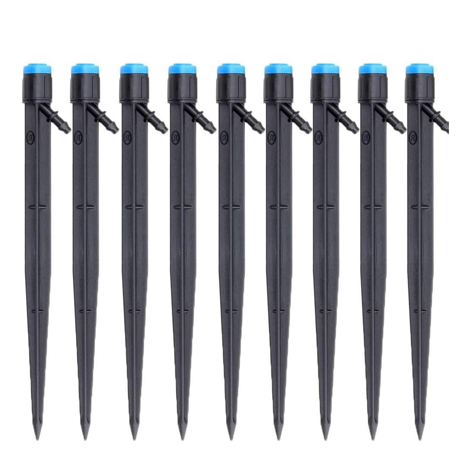 Lxcom Lighting 100 Pack Irrigation Drippers Micro Spray Adjustable Drip Emitters 360 Degree Full Circle Pattern Water Flow Irrigation Drippers System Parts Drip Irrigation for 4mm/7mm Tube