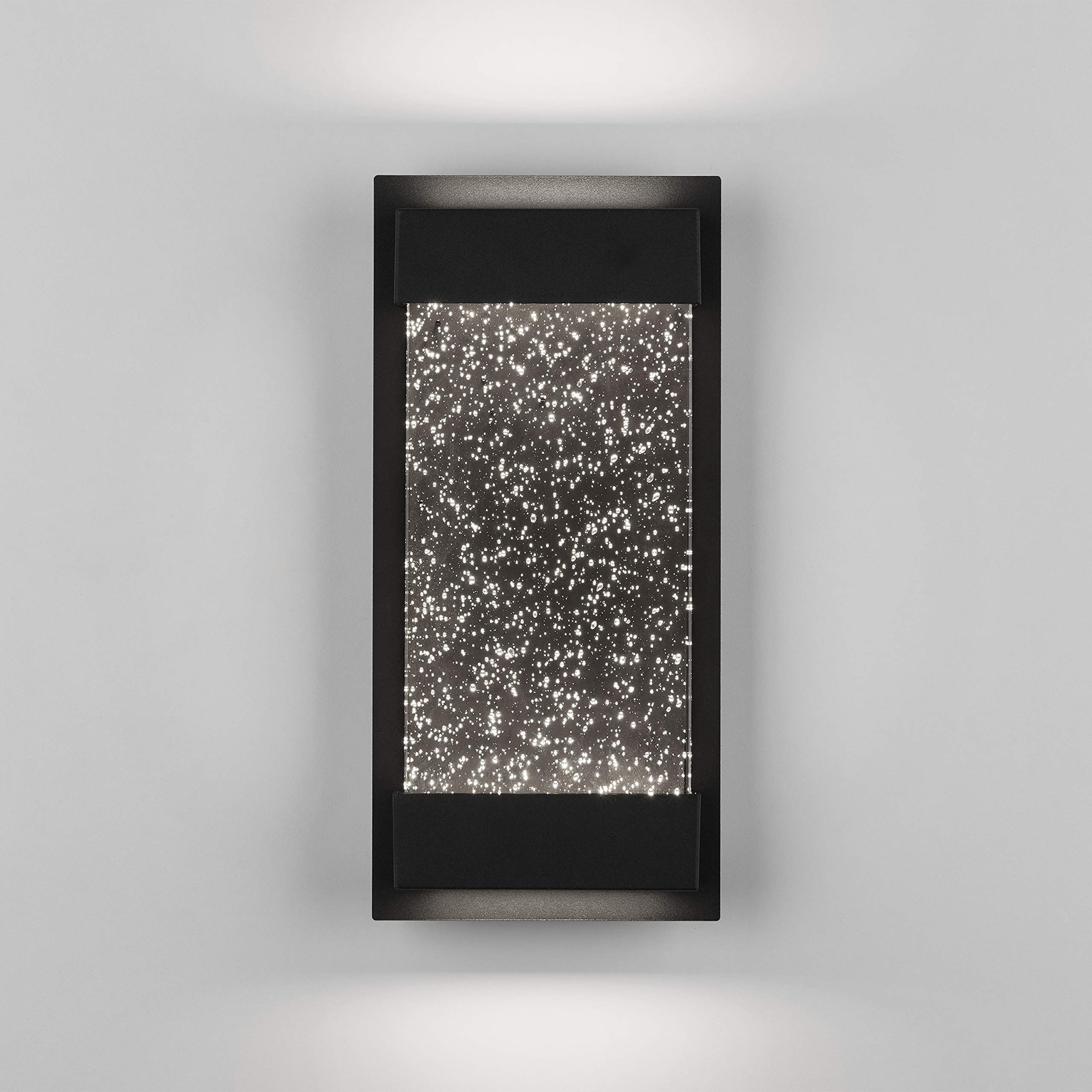 Artika GB390L HDBL Essence Bubble Glow Box LED Porch Sconce Cylinder, 6" Modern Wall Mount Weather Resistant Outdoor Light, Black