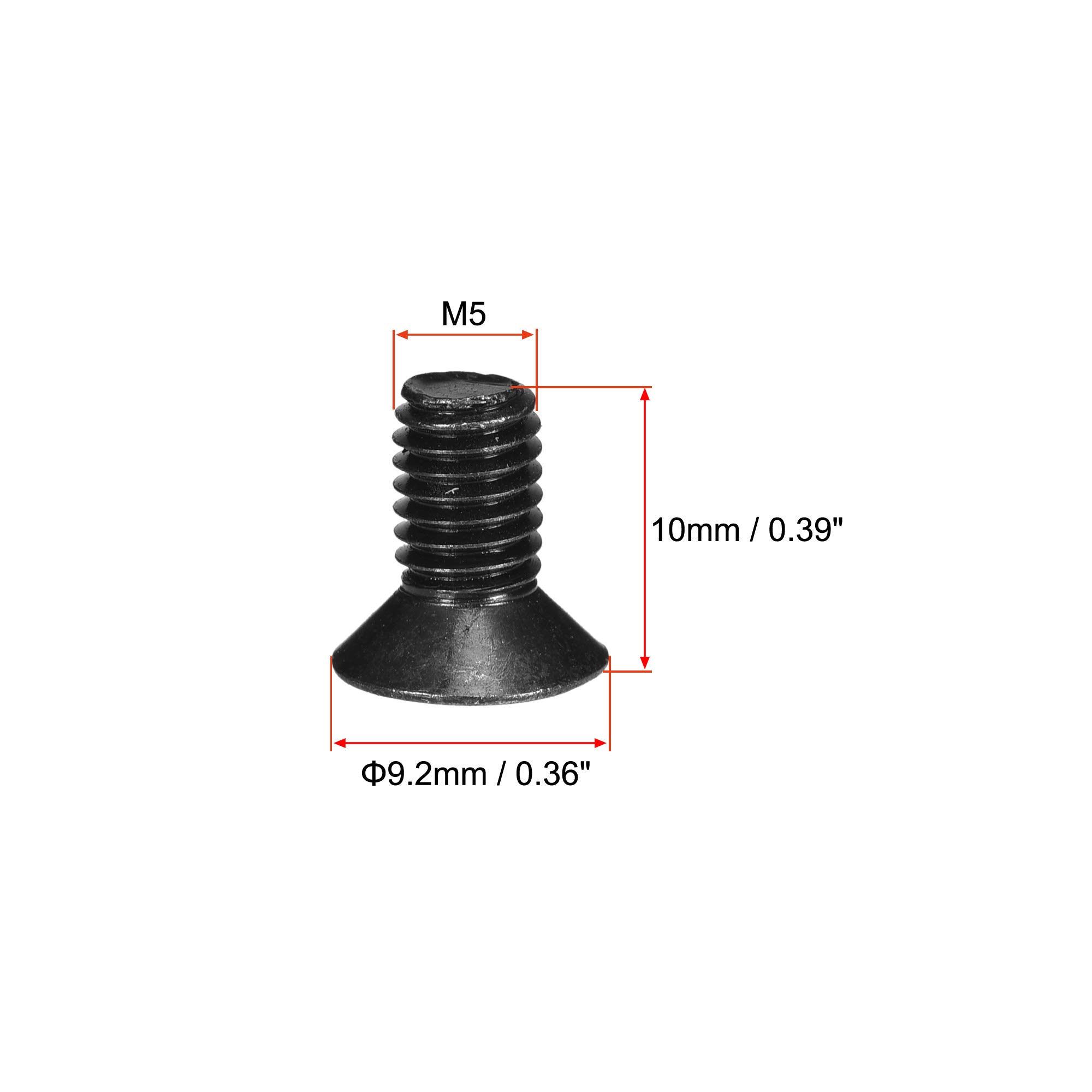 uxcell M5 x 10mm Phillips Screw Fastener Black for Laptop PC TV Fan Switch 200pcs