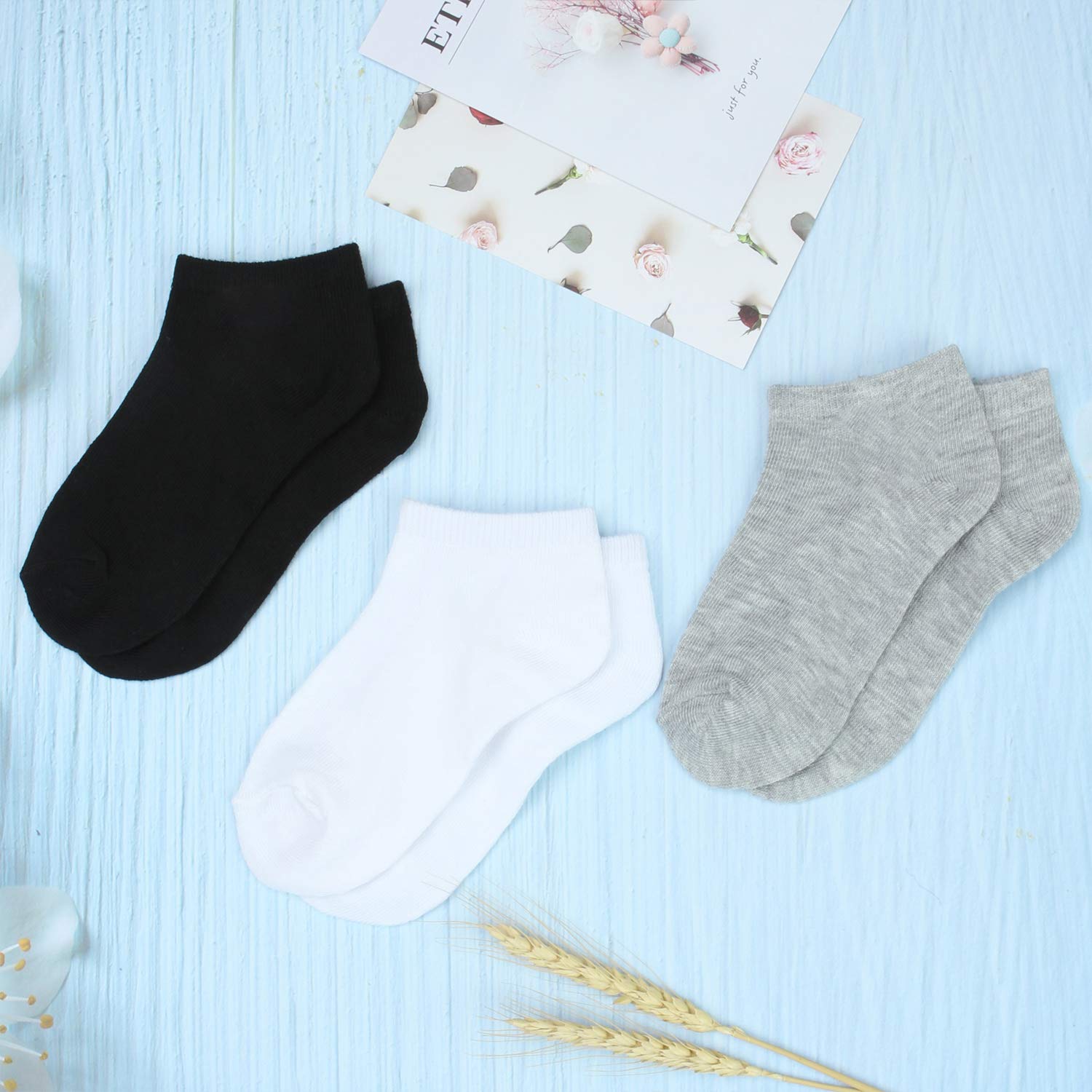 Cooraby 20 Pairs Toddler Kids Ankle Socks Boys Girls Half Cushion Low Cut Soft Breathable Athletic Socks