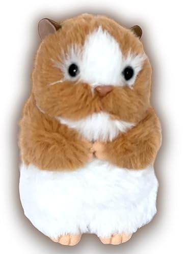 Auswella Plush Syrian Hamster- 5" Brown and White Hamster Plush Stuffed Animal Toy