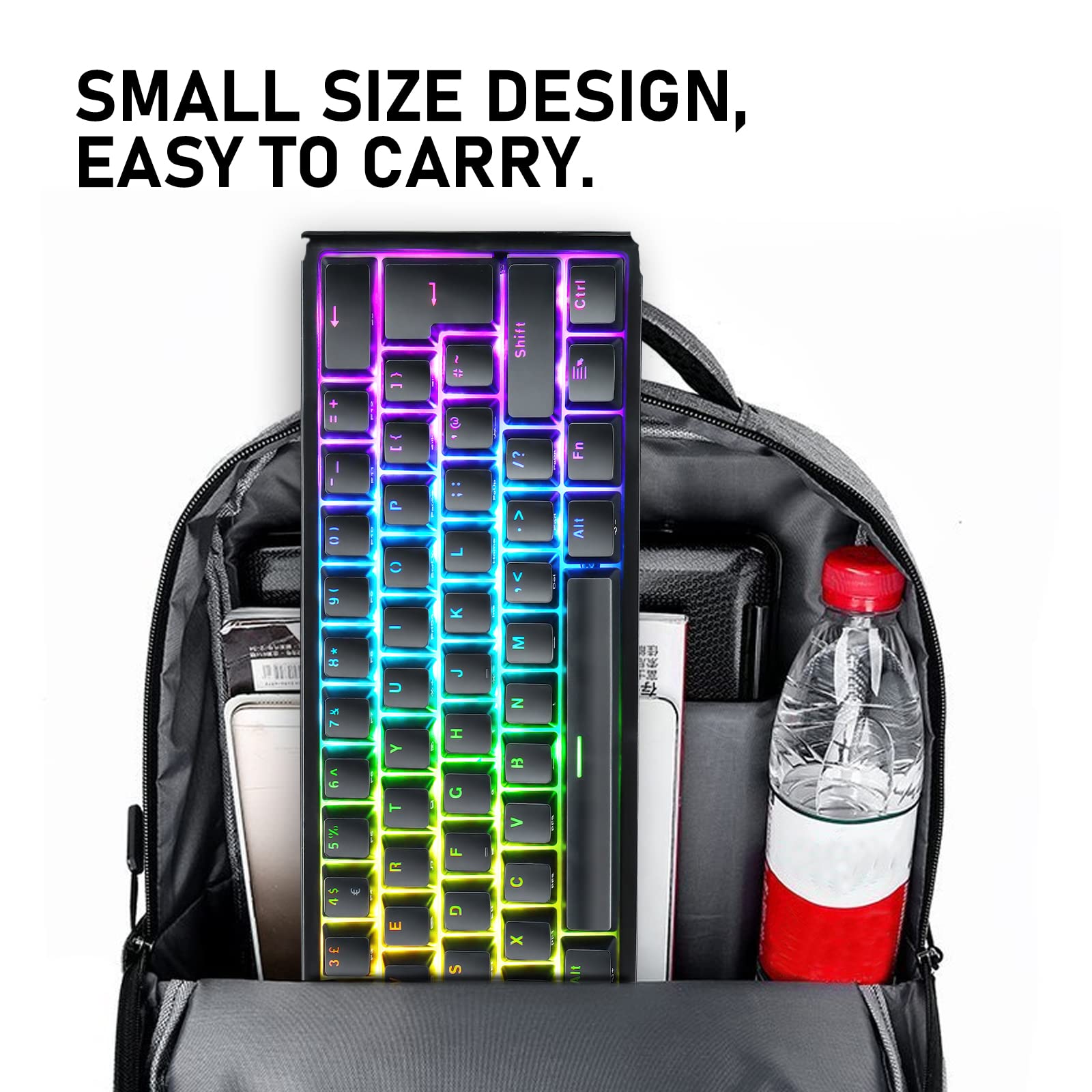 60% Mechanical Keyboard and Honeycomb Mouse Combo Wired All 62-Key Anti-ghosting RGB Backlit Gaming Keyboard, Rainbow Backlight Mouse, Mouse Pad Compatible with PS4/Xbox One/Nintendo Switch/PS3 /PC