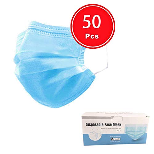 ThsiJJ Adult 3 Ply Non-Woven, 50/100 Pcs Disposable Face Bandanas, Cloth Covering, No Washable, Breathable