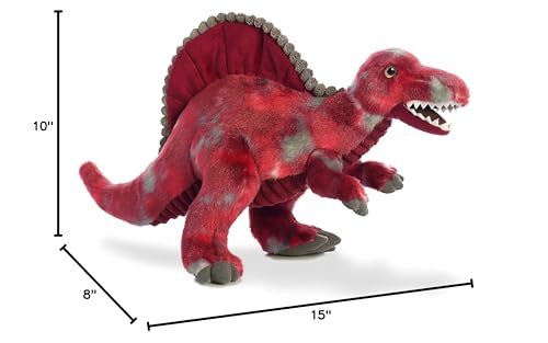 Aurora® Ferocious Dinos & Dragons Spinosaurus Stuffed Animal - Prehistoric Fun - Cuddly Companions - Red 17.5 Inches