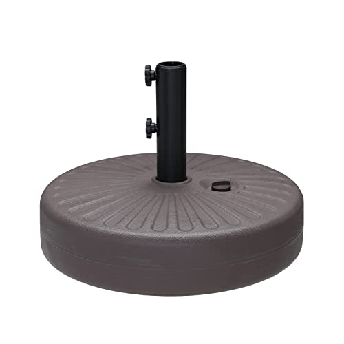 ABCCANOPY Patio Umbrella Base, 48.5lbs Capacity Fillable Market Patio Outdoor Heavy Duty Umbrella Stand(Brown)