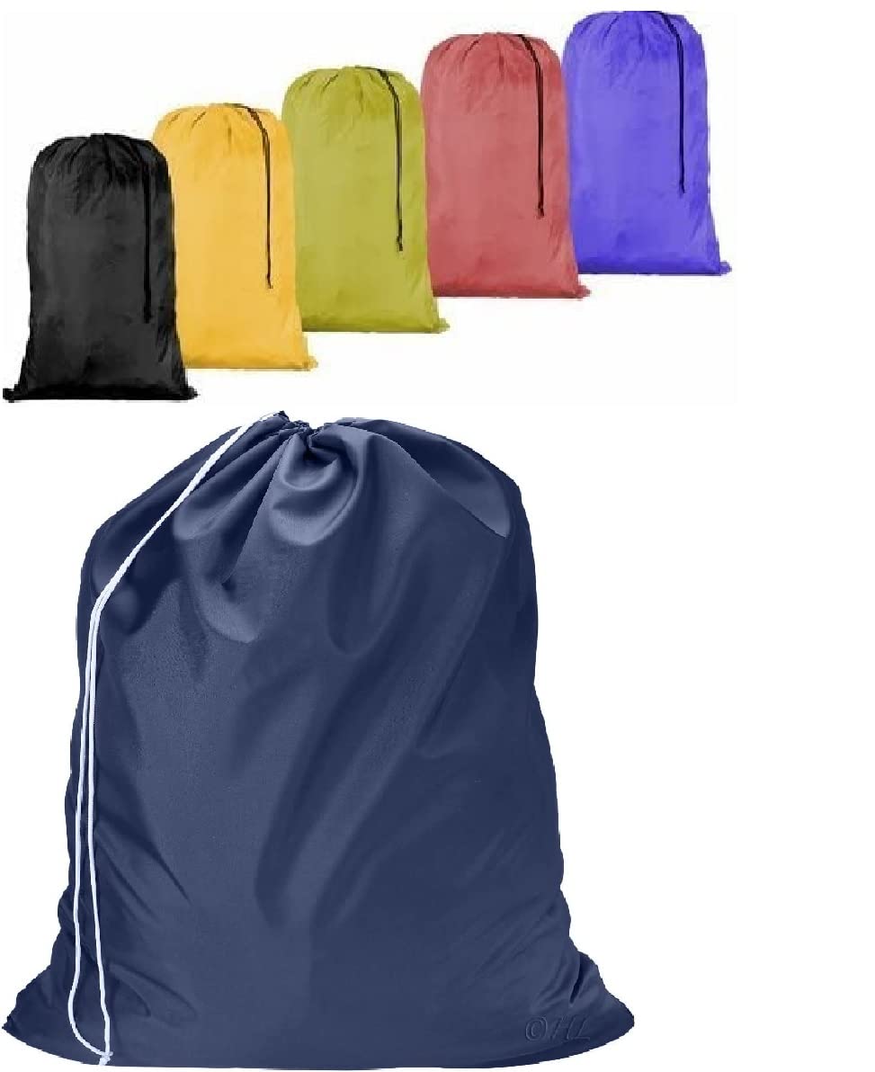 Nylon Laundry Bag with Drawstring Slip Lock Closure Assorted Colors and Designs over 28X36 inch heavy duty by timoms (6)