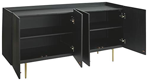 Signature Design by Ashley Brentburn Contemporary Accent Cabinet or TV Stand, Black