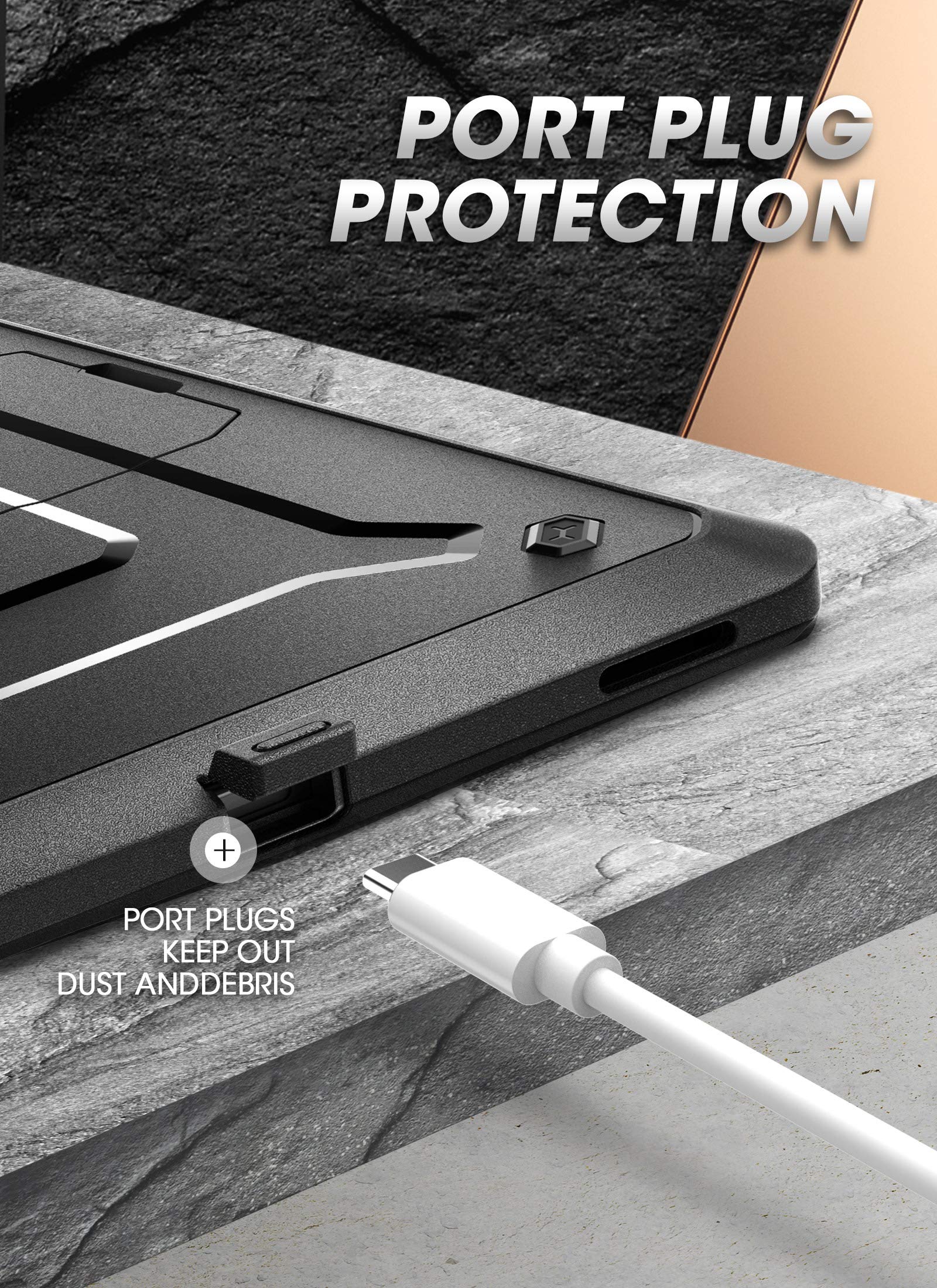 SUPCASE Unicorn Beetle Pro Series Case Designed for Samsung Galaxy Tab S8 (2022) / Galaxy Tab S7 (2020), with Built-in Screen Protector & S Pen Holder Full-Body Rugged Heavy Duty Case (Black)